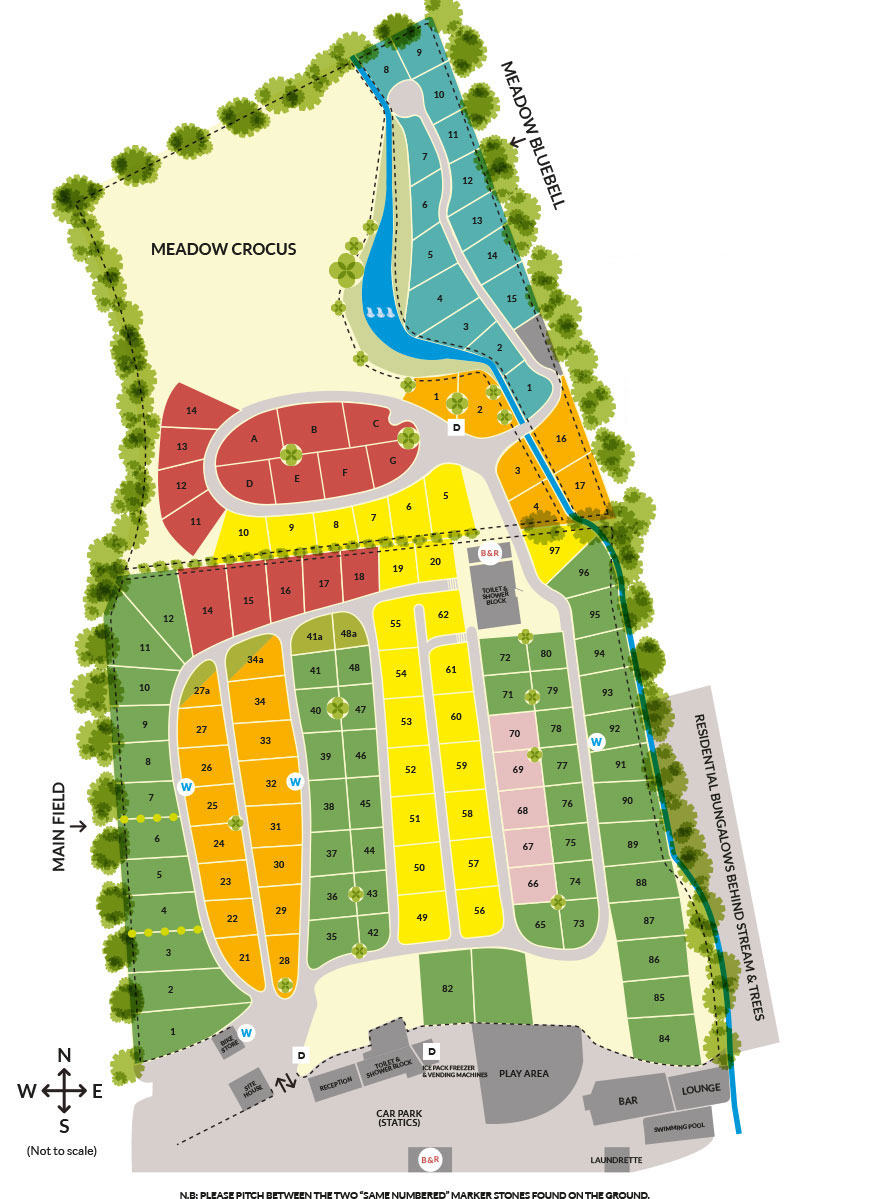 IOW Camp Site Holiday Park, Camping Pitches Layout Map