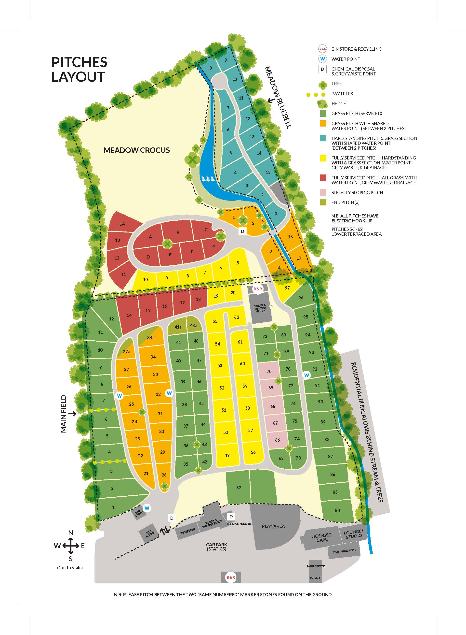 IOW Camp Site Holiday Park, Camping Pitches Layout Map